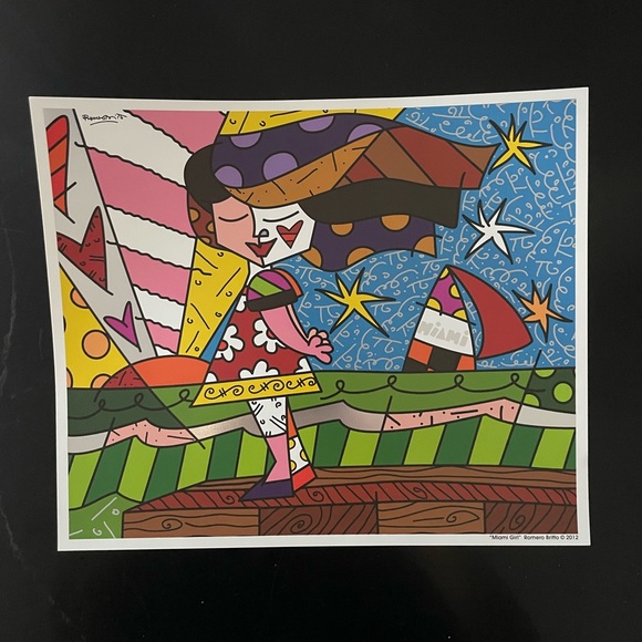 Romero Britto | Art | Romero Britto Miami Girl Poster Print | Poshmark